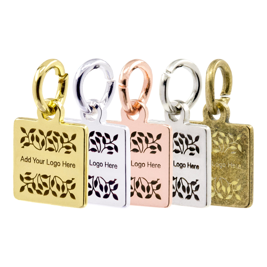 Custom Square Metal Tag, Steel Made Jewelry Tag – FindingBox