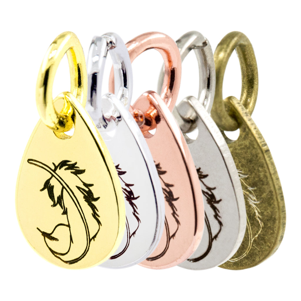 Laser Engraved Water Drop Tags, Metal Teardrop Sequins – FindingBox