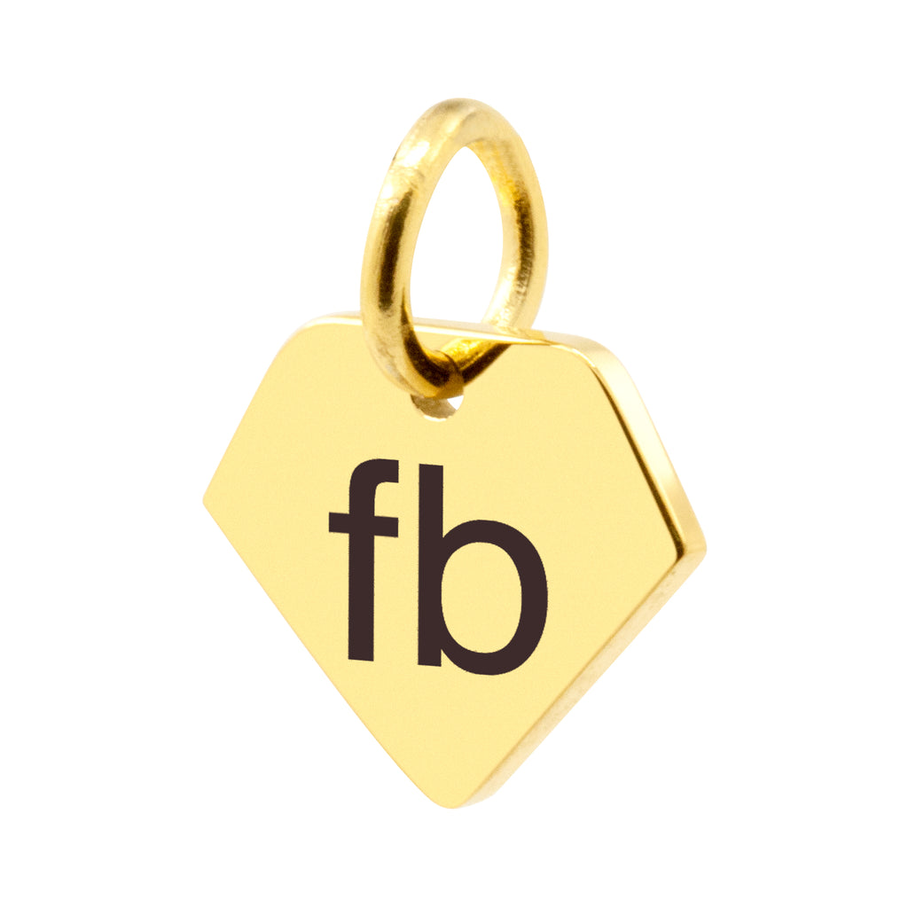 Laser Engraved Diamond Shape Logo Tag, Stainless Steel Made – FindingBox