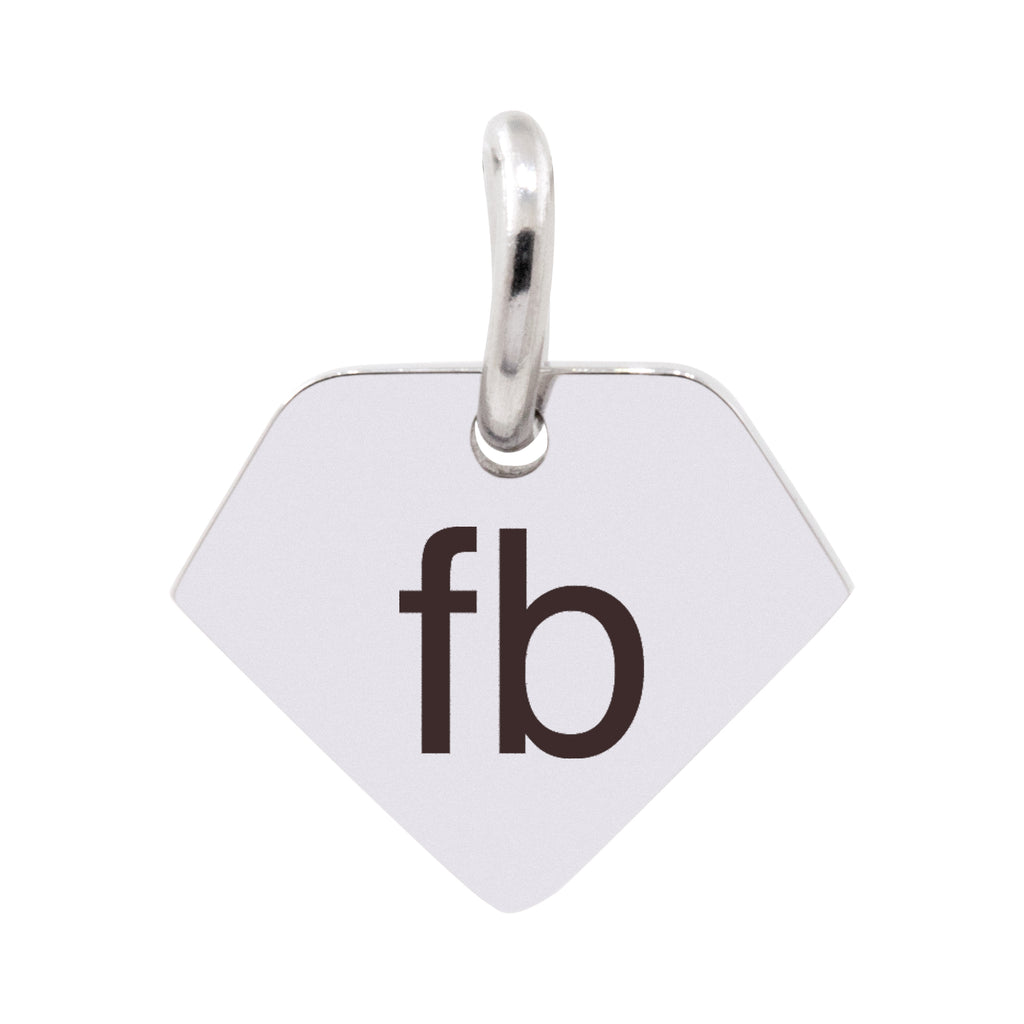 Laser Engraved Diamond Shape Logo Tag, Stainless Steel Made – FindingBox