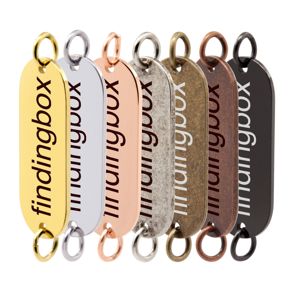Laser Engraved Diamond Shape Logo Tag, Stainless Steel Made – FindingBox