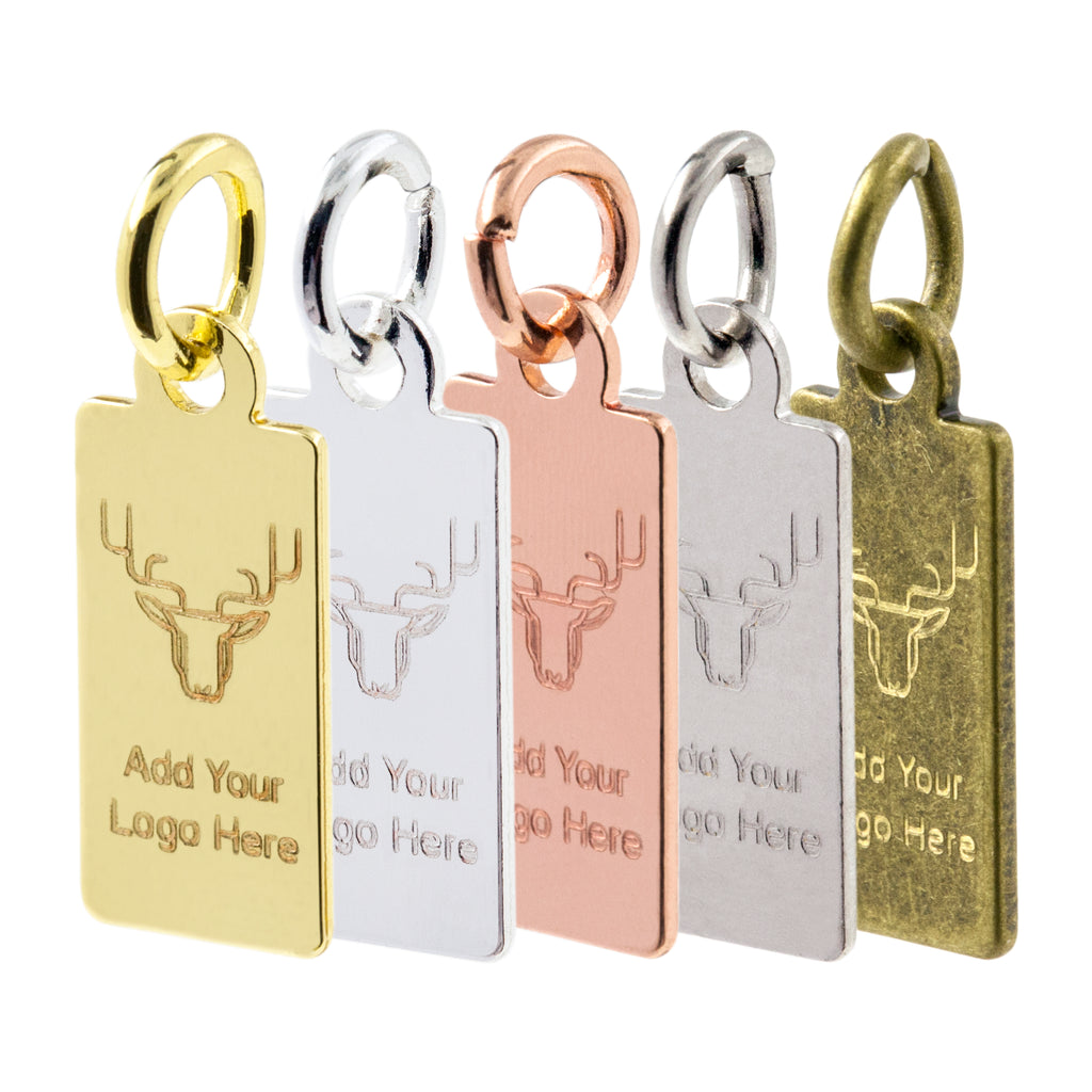 Metal Rectangular Tags, Custom Logo Engraved Jewelry Tags – FindingBox