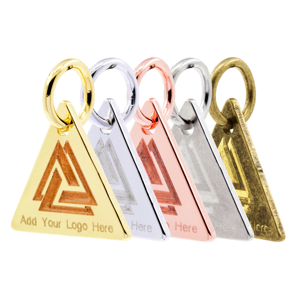 Mechanical Engraved Triangular Jewelry Tags – FindingBox