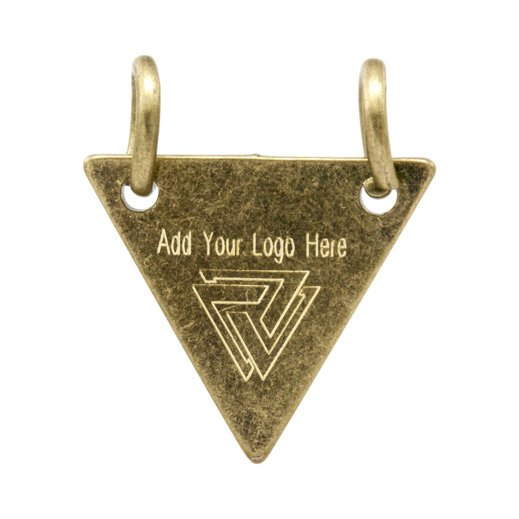 Mechanical Engraved Double Hole Triangular Tags – FindingBox