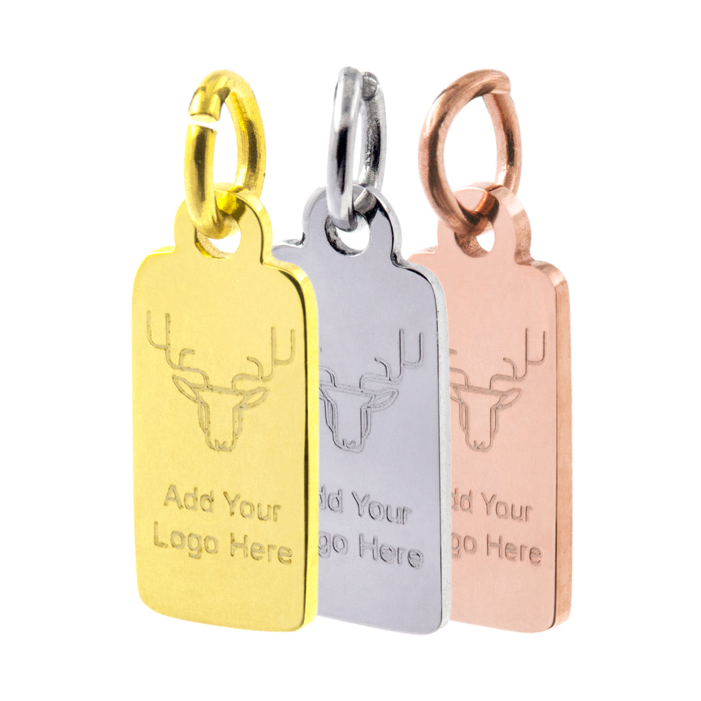 Engraved Rectangle Stainless Steel Tags, Custom Logo Tags – FindingBox