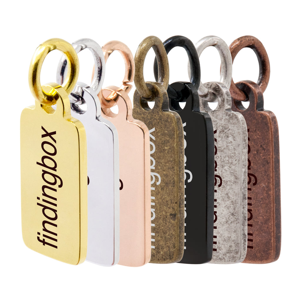 Laser Engraved Custom Logo Tags, Metal Jewelry Tag – FindingBox